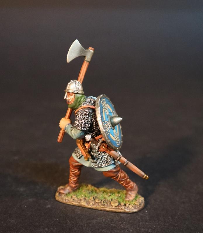 Housecarl with Dane Axe (blue shield with gold scrollwork cross), Angla ...