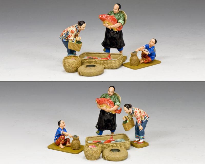 The Fish Seller Set--three figures and three baskets - HK260 - Metal ...