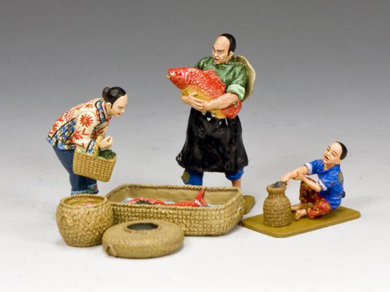 The Fish Seller Set--three figures and three baskets - HK260 - Metal ...