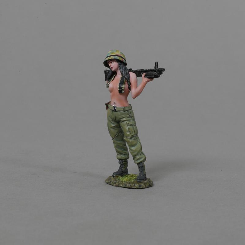 Machine Gun Kelly Single Female Figure With M60 Across Shoulders Black Hair Two In Stock