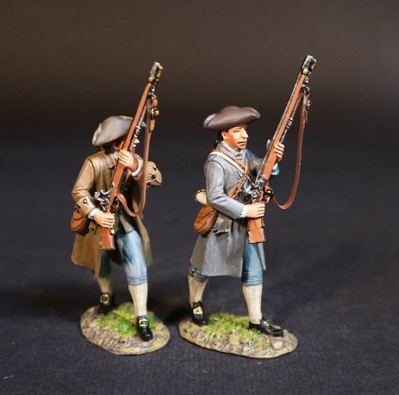 Two Minutemen (looking left (grey coat), looking forward (brown coat ...