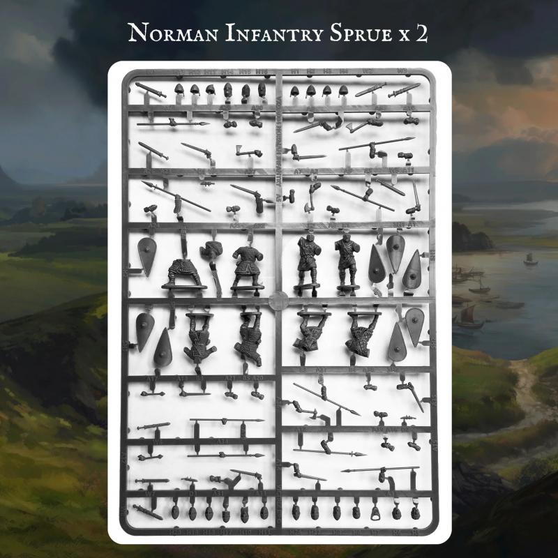28mm Norman Warband--thirty-two multi-part unpainted plastic figures ...