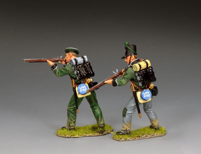 95th Rifles "Ready, Aim, Fire"--two Napoleonic-era British figures ...