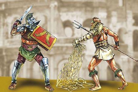 Gladiators Fighting Lions