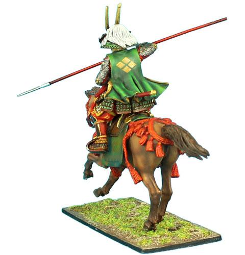 Mounted Samurai Charging with Yari and Jinbaori--Takeda Clan--single ...