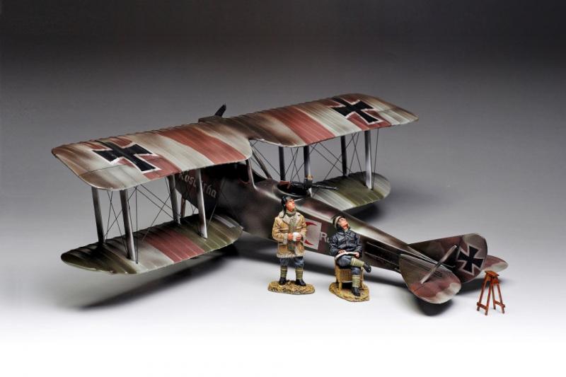 WWI German Pilots--Karl Rommel and his rear gunner--two figures (plane ...