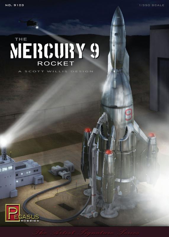 Mercury 9 Rocketship--1:350 scale model kit - 9103 - Model Kits - Products
