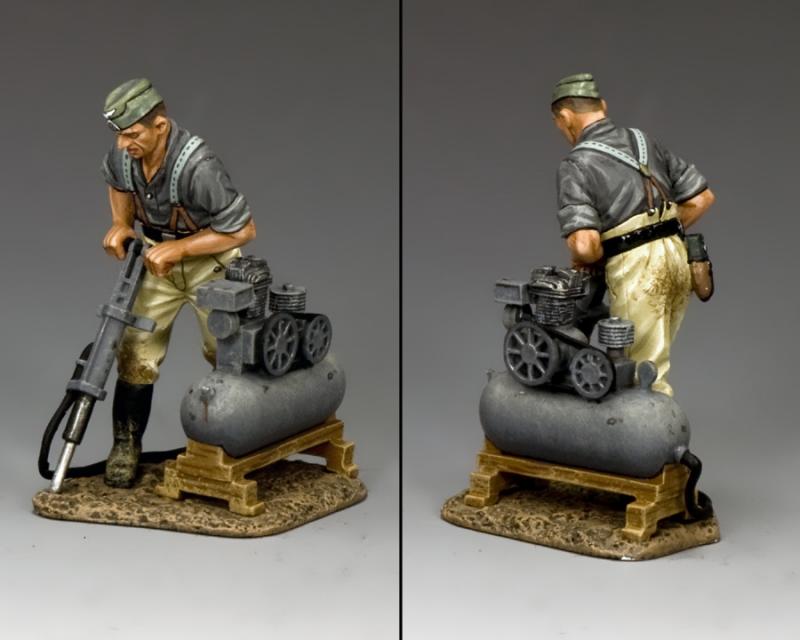 German Engineer with Drill--single figure -- End-of-the-Run-Remainders ...