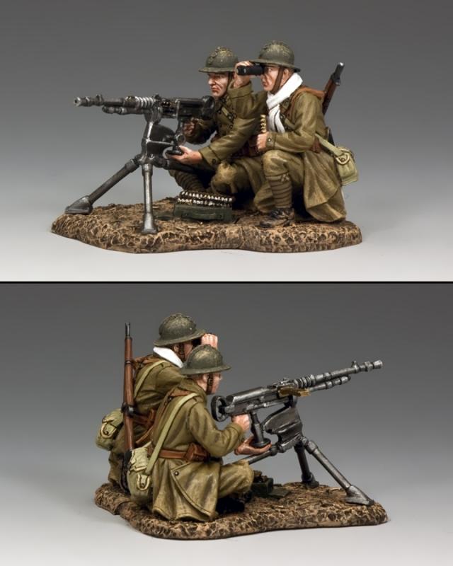 French Hotchkiss Machine Gun Crew Set--two figures and MG on single ...