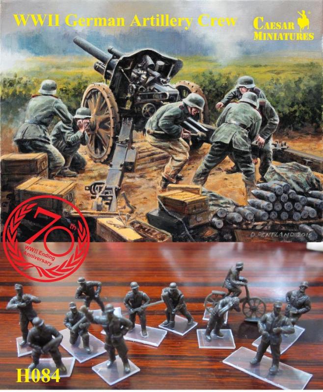WWII German Artillery/Howitzer Crews--thirty-four 1:72 scale plastic ...