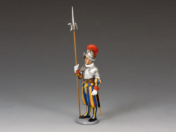 Swiss Guardsman Standing-at-Ease--single figure with long halberd ...