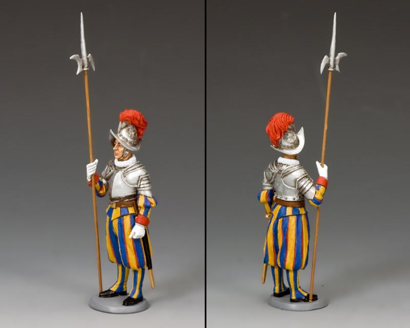 Swiss Guardsman Standing-at-Ease--single figure with long halberd ...