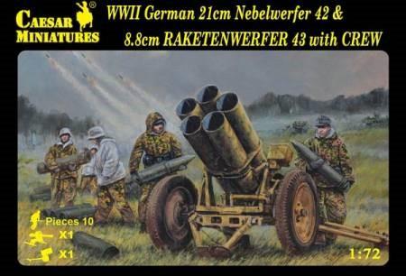 WWII German 21cm Nebelwerfer 42 & 8.8cm Rekentenwerfer 43 Rocket ...