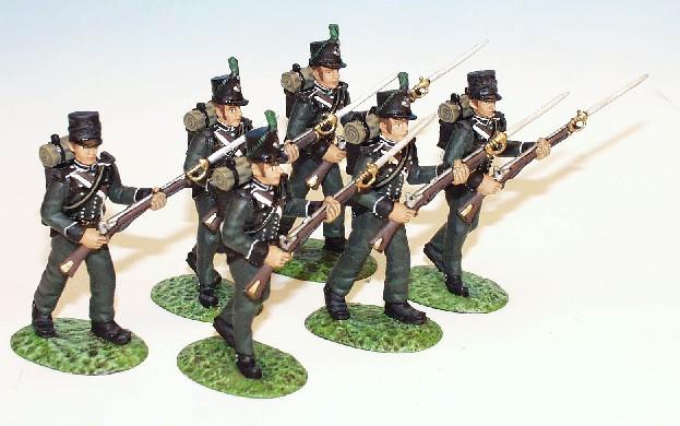 Six Riflemen in Skirmish Order, 95th Rifle Brigade, British Army--six ...