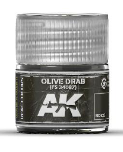 Real Colors: Olive Drab FS34087 Acrylic Lacquer Paint 10ml Bottle - AKI ...