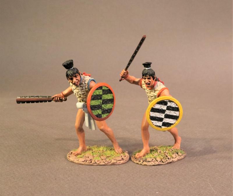 Aztec Warriors, The Aztec Empire, The Conquest of America--two figures ...