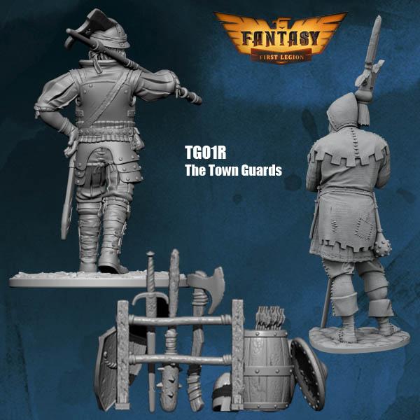 The Town Guards (2 Figures Plus Weapons Rack)--28mm Resin Kit - TG01R ...