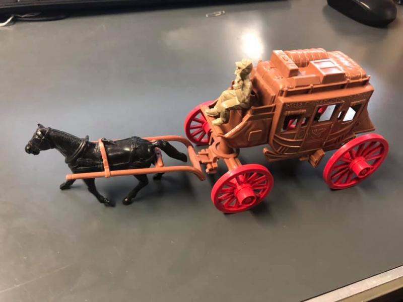 Marx Reissue Stagecoach with Wheels(red), driver and horse--RETIRED ...