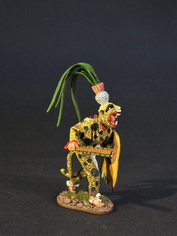 Aztec Jaguar Warrior (yellow suit, sword at hip height, & shield), The ...