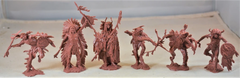 American West Indians Set #2 (Red)--6 figures in 6 poses--LAST ONE ...