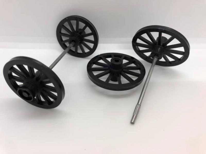 Western Stagecoach Wagon Wheels (4) and 2 Metal axles(Yellow). - PL ...