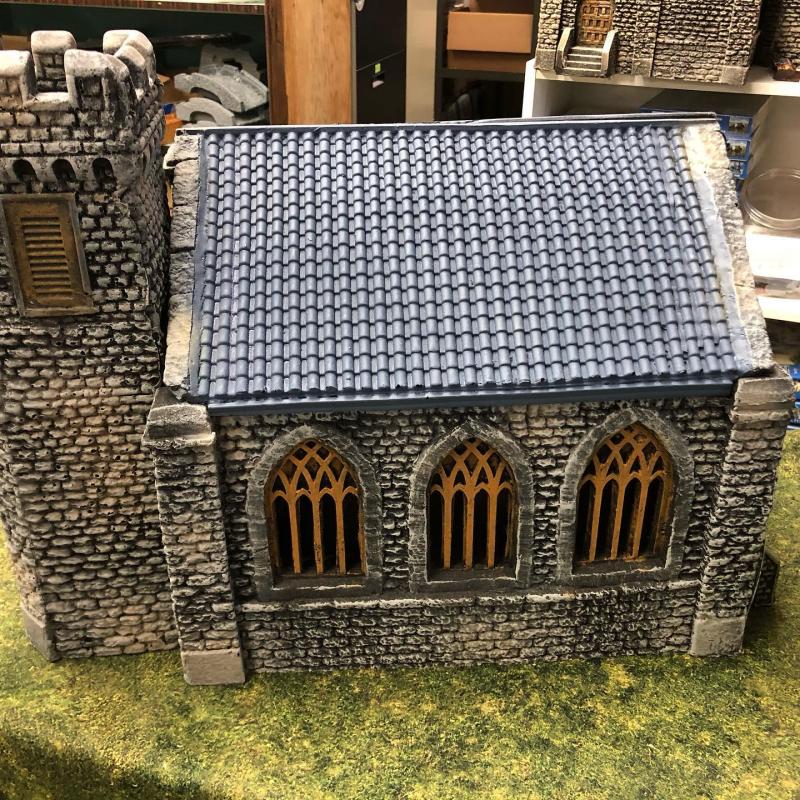Stone Church - (Grey stone w/Blue roof) - FAS-SC(Blue) - Diorama ...