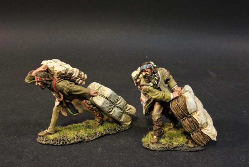 Two Mountain Men Moving Fur Bales, The Rocky Mountain Rendevous, The ...