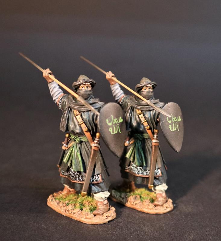 Almoravid Spearmen with Shield (black clothes) (standing, ready to ...