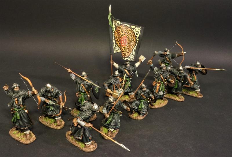 Almoravid Spearmen with Shield (black clothes) (standing, ready to ...